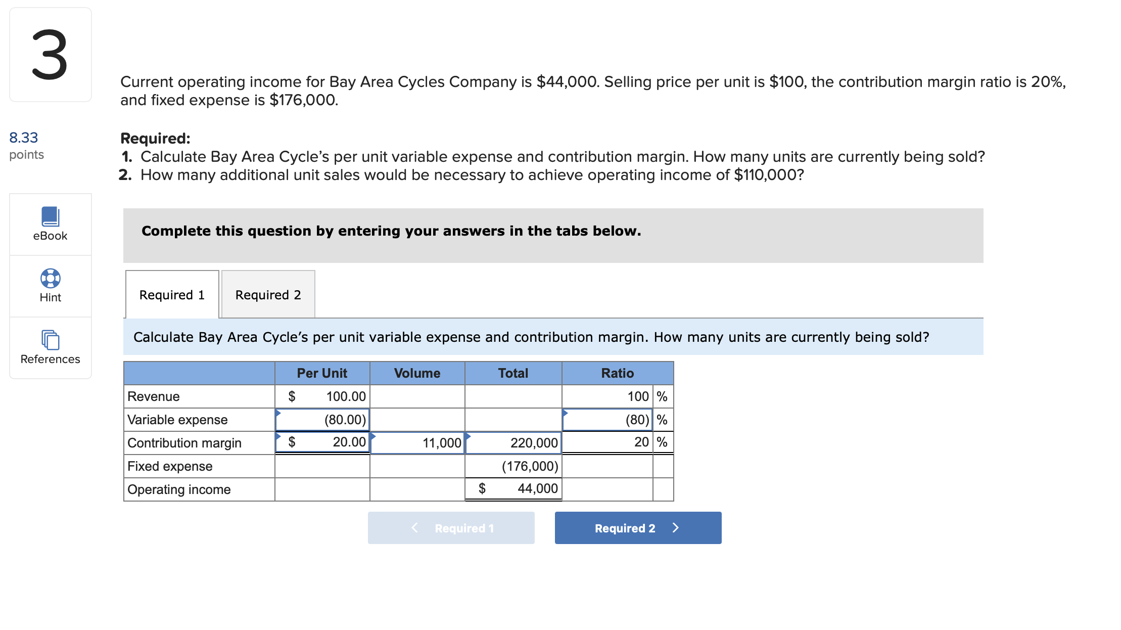 Solved Current operating income for Bay Area Cycles Company | Chegg.com