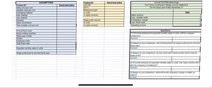Solved CVP Modeling project The purpose of this project is | Chegg.com