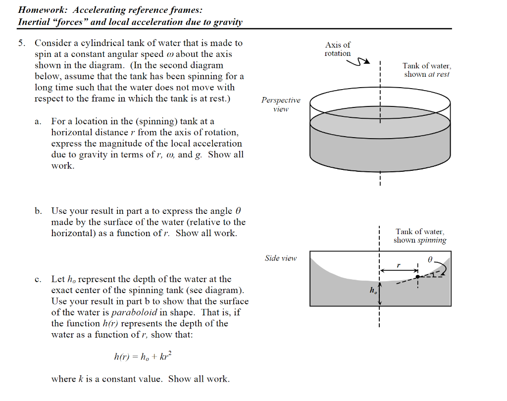 Solved Homework: Accelerating reference frames: Inertial | Chegg.com