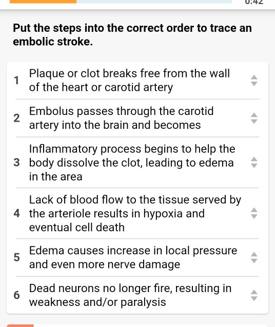 Solved 0.42 Put the steps into the correct order to trace an | Chegg.com