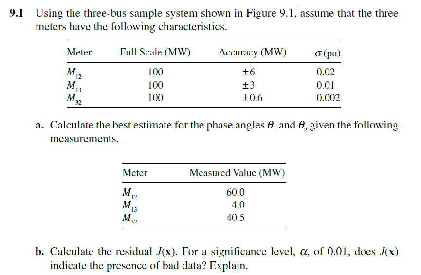 Solved 9.1 Using the three-bus sample system shown in Figure | Chegg.com