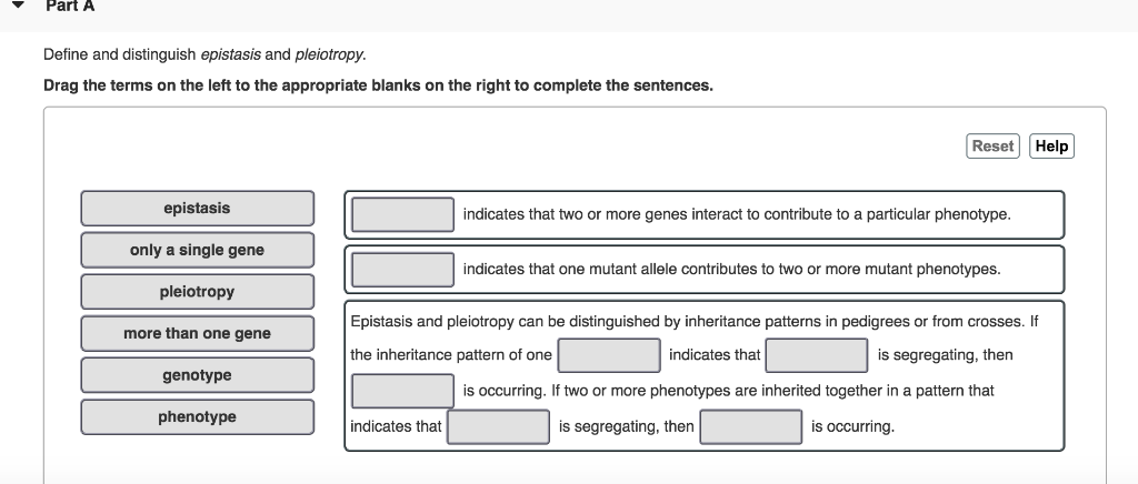 Solved Part A Define and distinguish epistasis and | Chegg.com