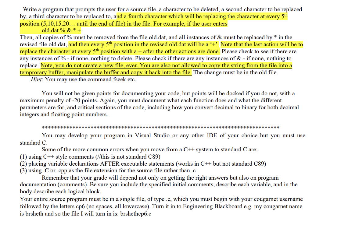 Solved Write a program that prompts the user for a source | Chegg.com
