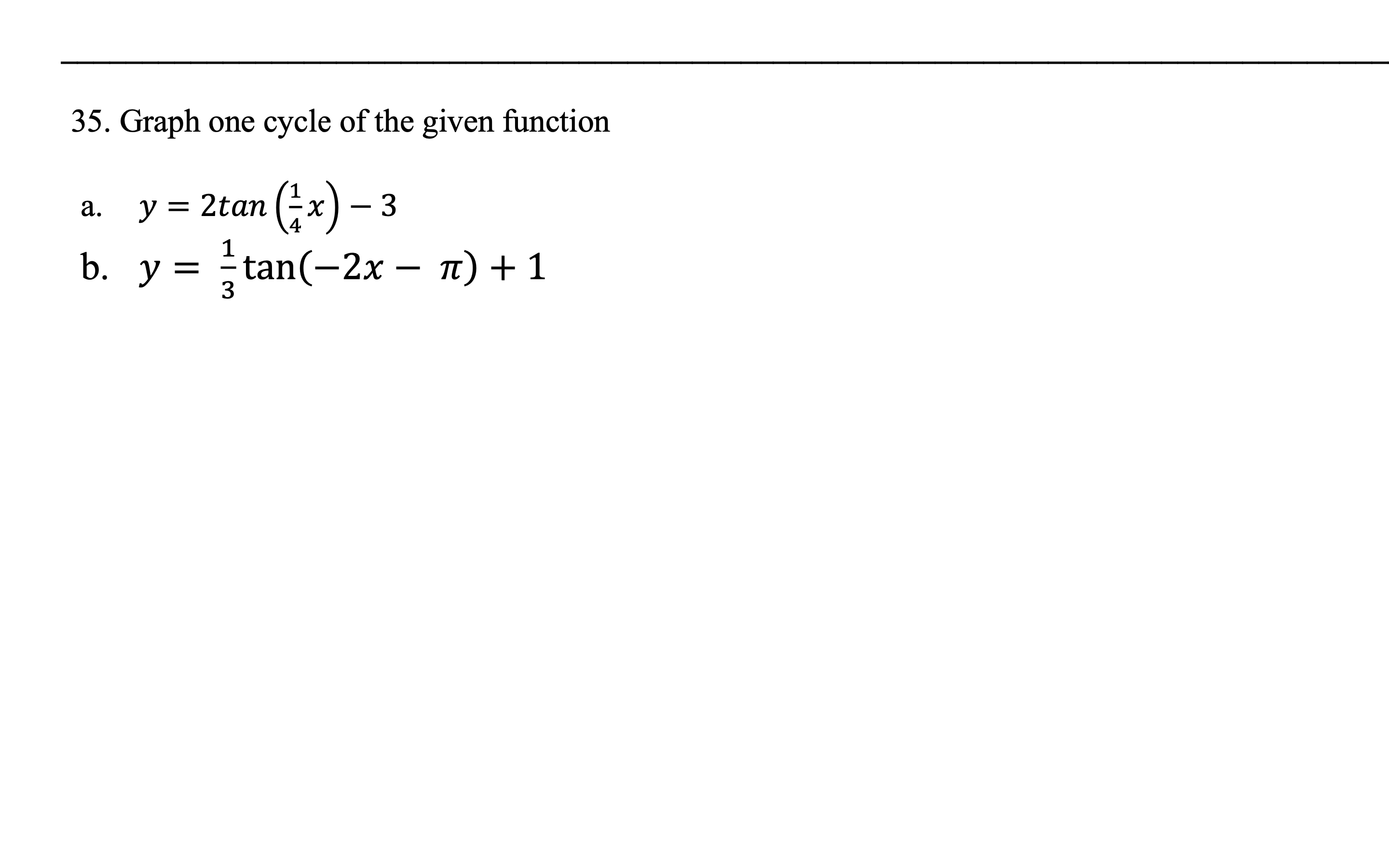 Solved 35. ﻿Graph one cycle of the given | Chegg.com