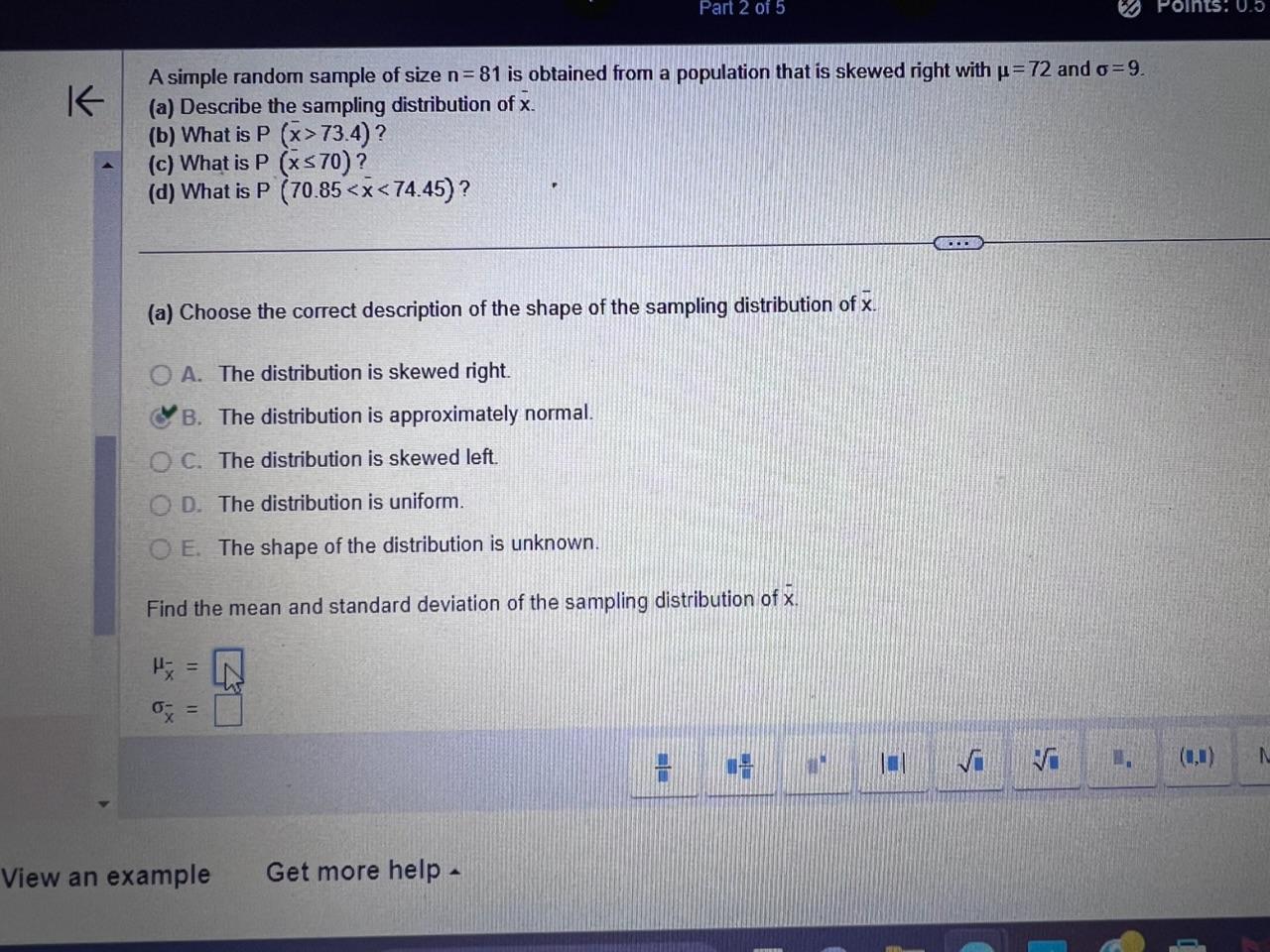 Solved A simple random sample of size n=81 is obtained from | Chegg.com