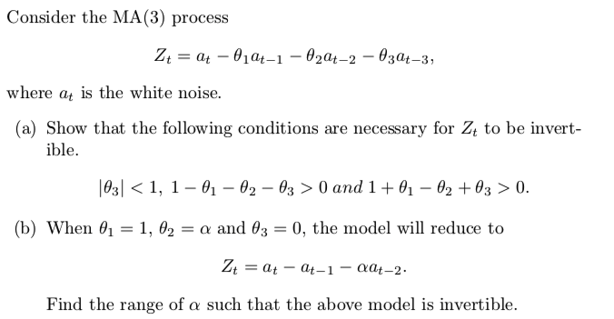 Solved Consider the MA(3) process where at is the white | Chegg.com
