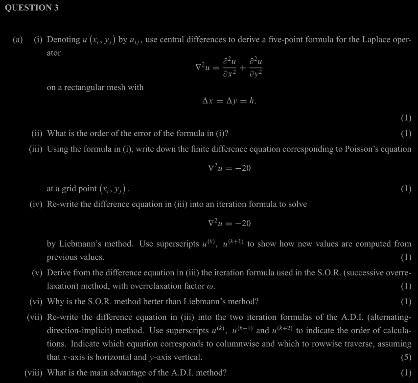 Solved (a) (i) Denoting u(xi,yj) by uij, use central | Chegg.com