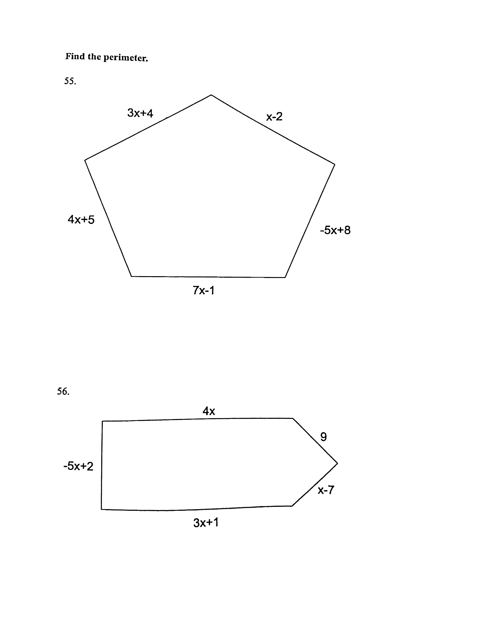 Solved Find the perimeter.55 | Chegg.com