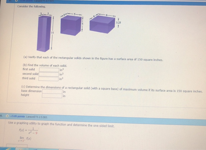 Solved Consider the following. 3.25 (a) Verify that each of | Chegg.com