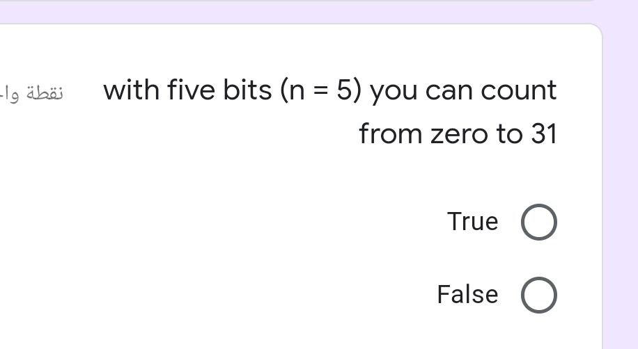 Solved نقطة وا- = with five bits (n = 5) you can count from | Chegg.com