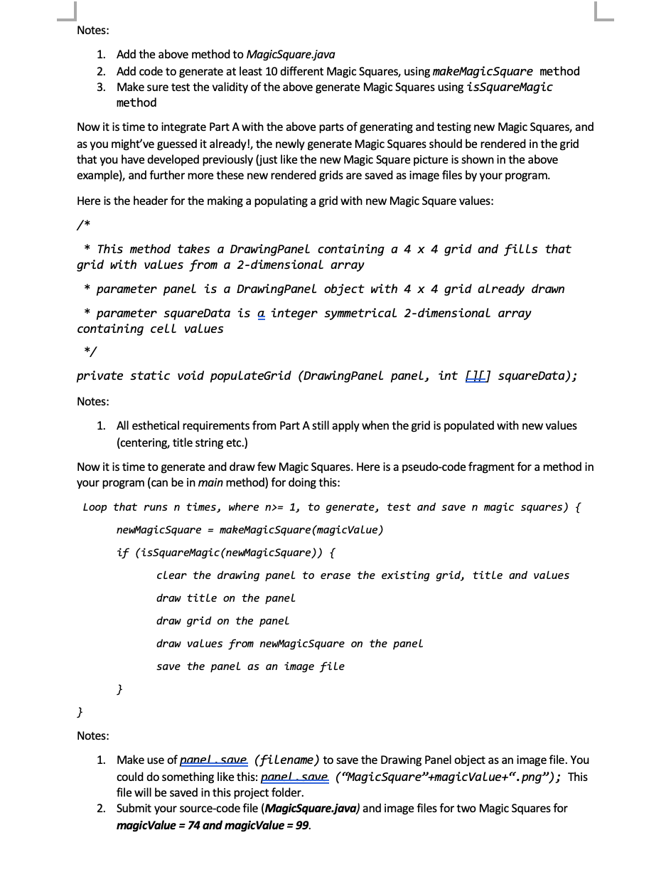 Solved L Magic Squares CSC 142 Programming Assignment #4 | Chegg.com