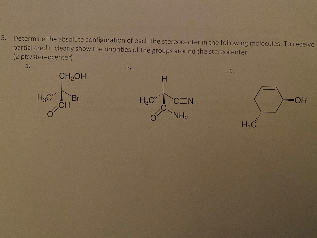 Solved Determine the absolute configuration of each the | Chegg.com