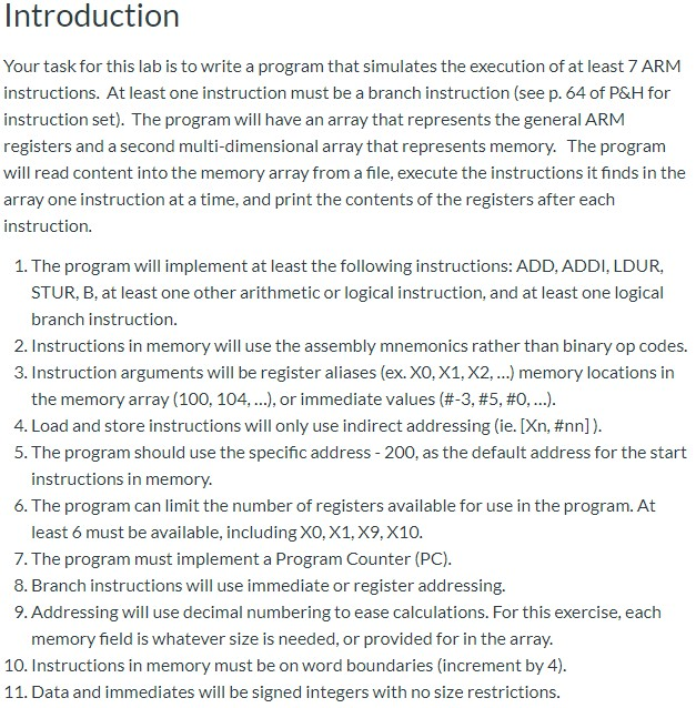 I have a lab assignment that needs to write an ARM | Chegg.com