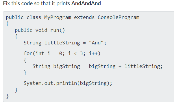 Solved Fix this code so that it prints AndAndAnd = = public | Chegg.com Solved Fix this code so that it prints AndAndAnd = = public | Chegg.com