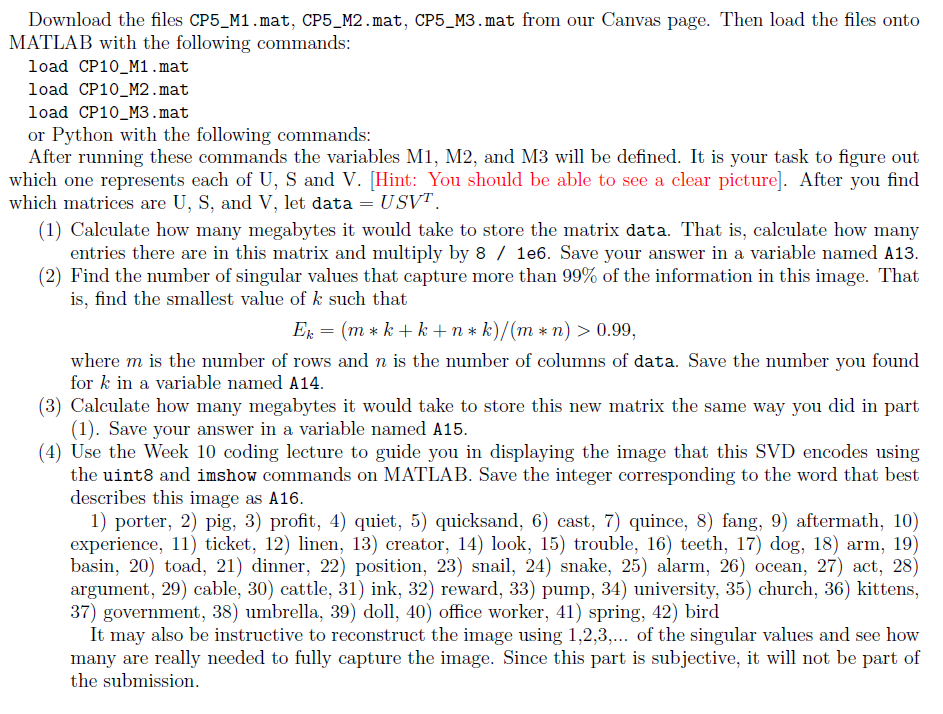 Please Solve Using Matlap For U ﻿s ﻿and Vu ﻿m2s 5310