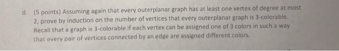 Solved D 5 Points Assuming Again That Every Outerplanar 7349