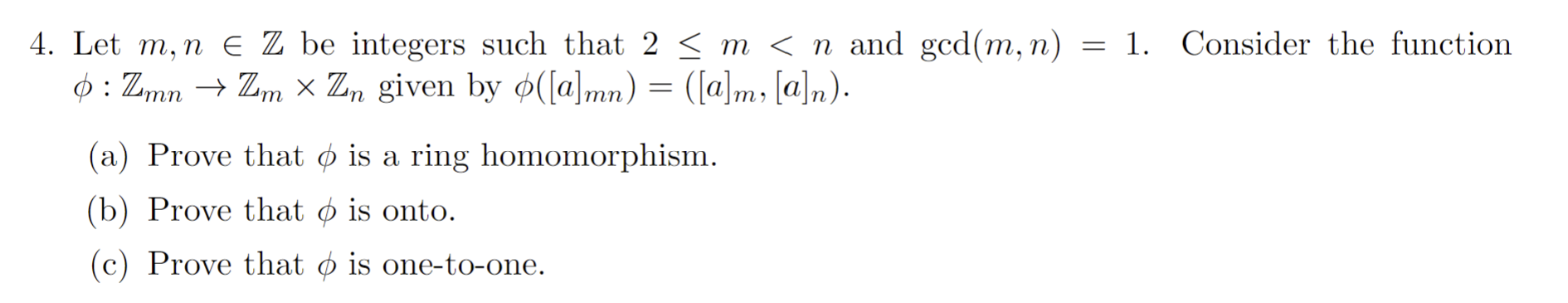 Solved 4. Let m,n∈Z be integers such that 2≤m | Chegg.com
