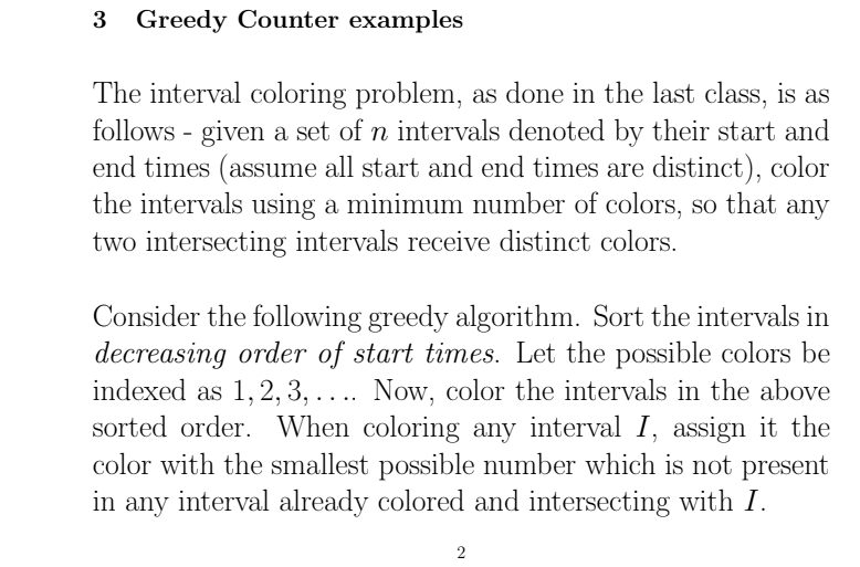3 Greedy Counter examples The interval coloring | Chegg.com