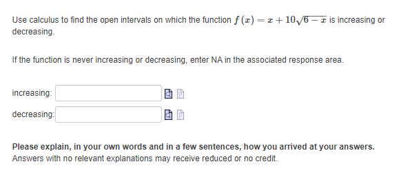Solved Use calculus to find the open intervals on which the | Chegg.com