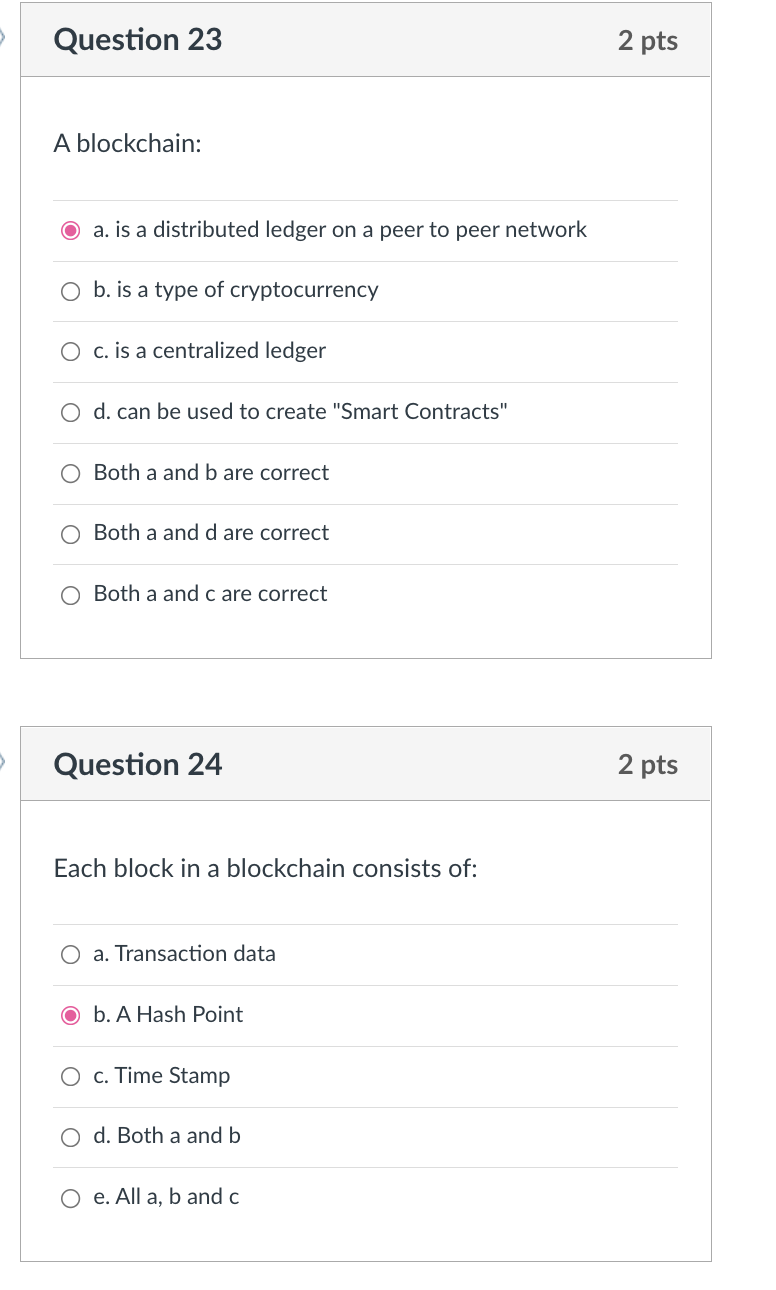 A blockchain: a. is a distributed ledger on a peer to | Chegg.com