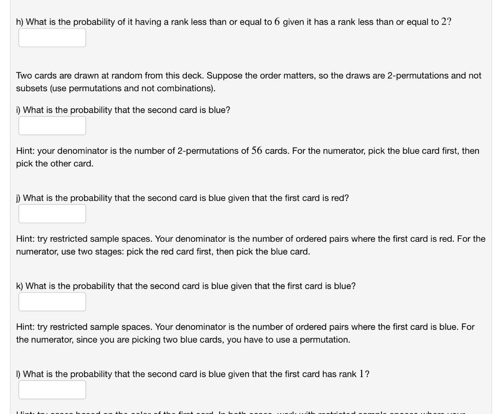 Solved A deck consists of 56 cards with 7 suits labelled A | Chegg.com