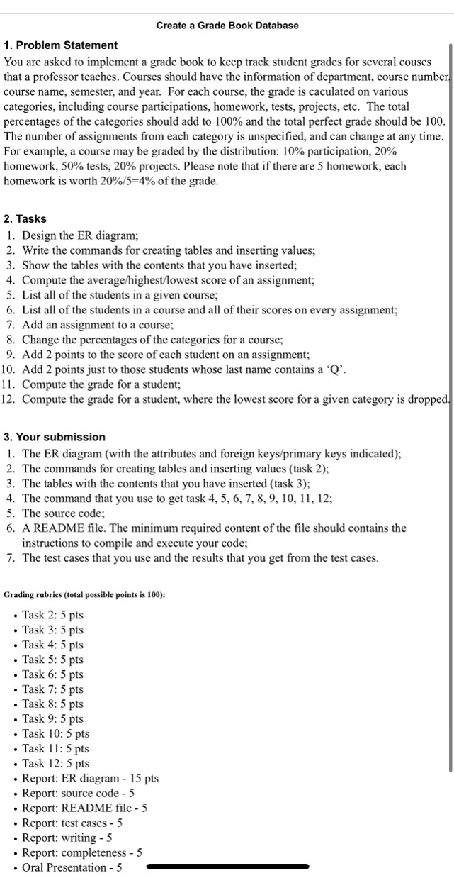 Solved 1. Problem Statement You are asked to implement a | Chegg.com