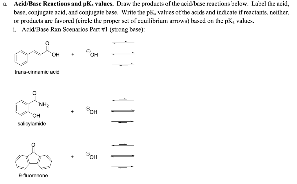 Solved Acid/Base Reactions and pKa values. Draw the products | Chegg.com