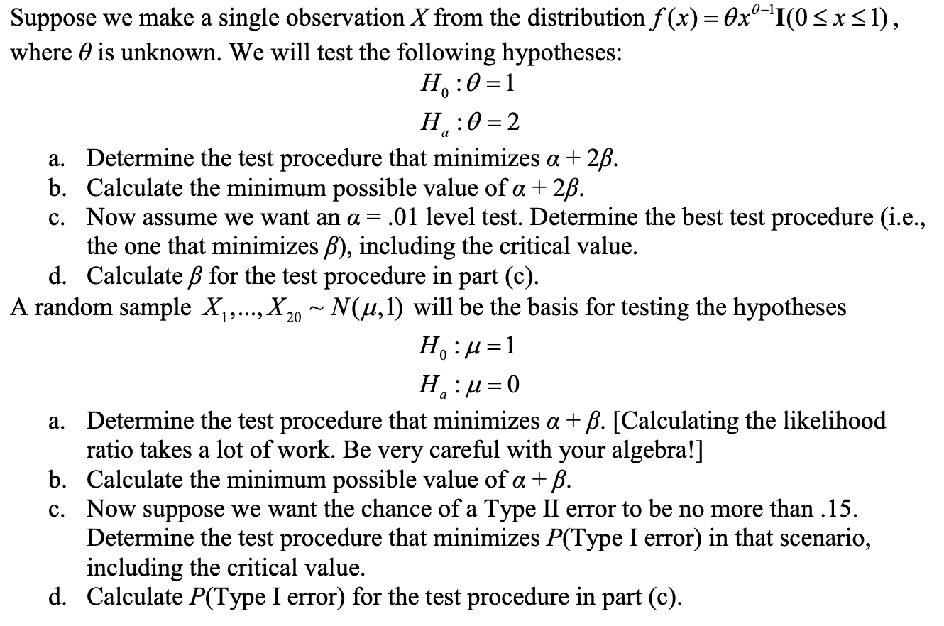 Solved Suppose we make a single observation X from the | Chegg.com