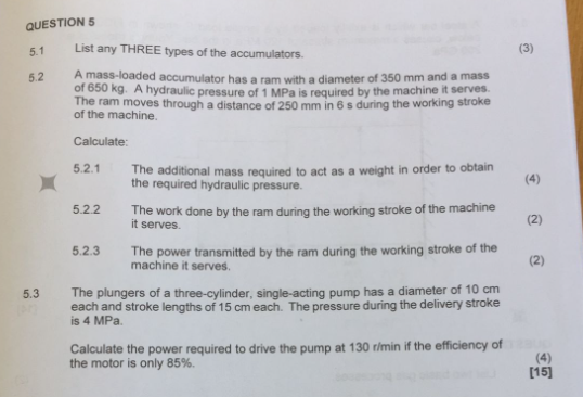 Solved 5.1 List any THREE types of the accumulators. (3) A | Chegg.com