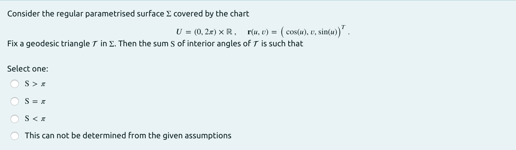 Solved Consider the regular parametrised surface covered by | Chegg.com