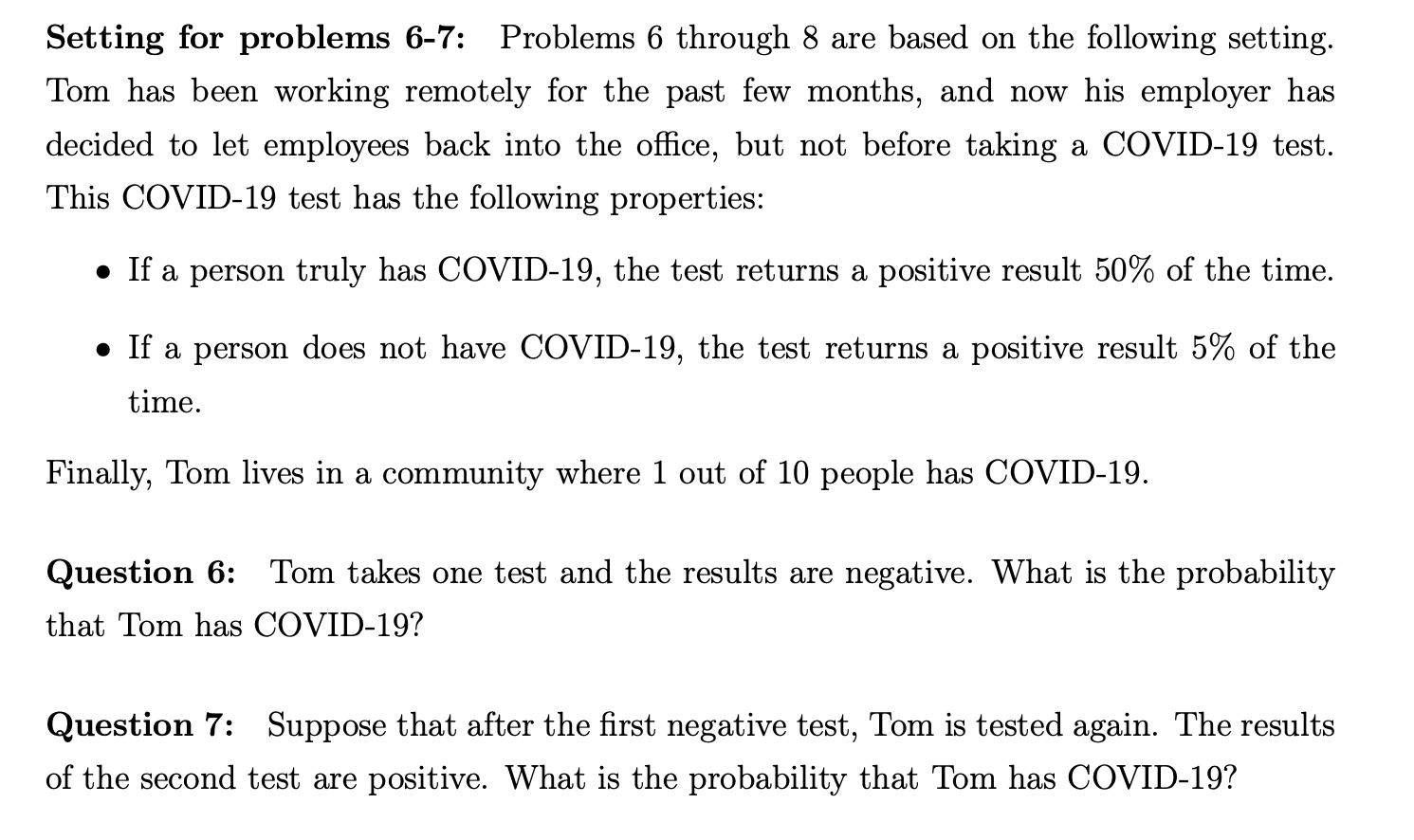 Solved Setting for problems 6-7: Problems 6 through 8 are | Chegg.com