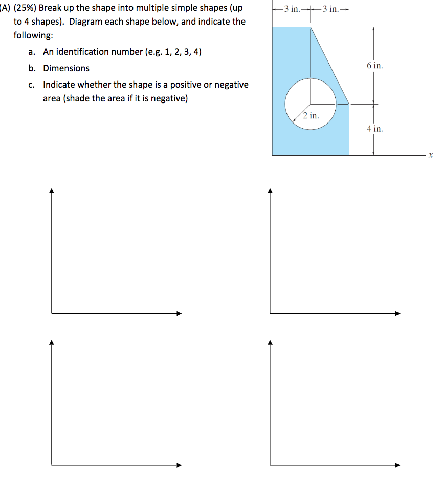 Solved (25%) Break up the shape into multiple simple shapes | Chegg.com