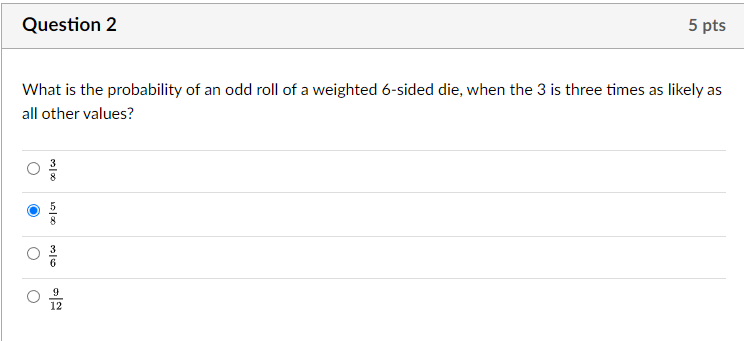 Solved What is the probability of an odd roll of a weighted | Chegg.com
