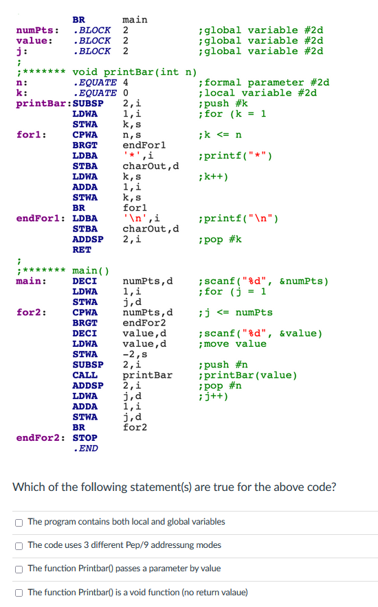 Solved Which of the following statement(s) are true for the | Chegg.com