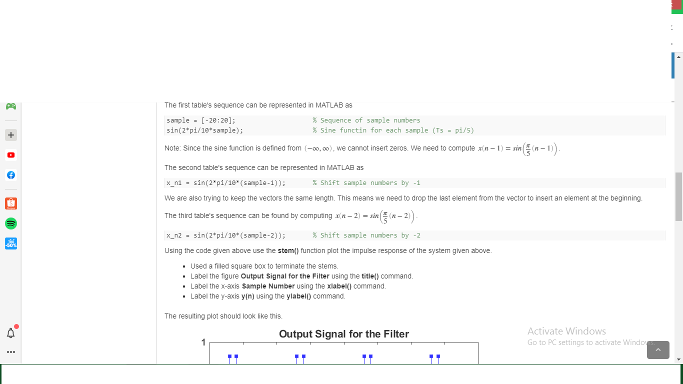 Solved Consider discrete time system whose output signal, | Chegg.com