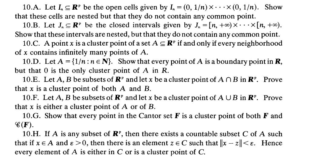 10.A. Let In⊆Rp be the open cells given by | Chegg.com