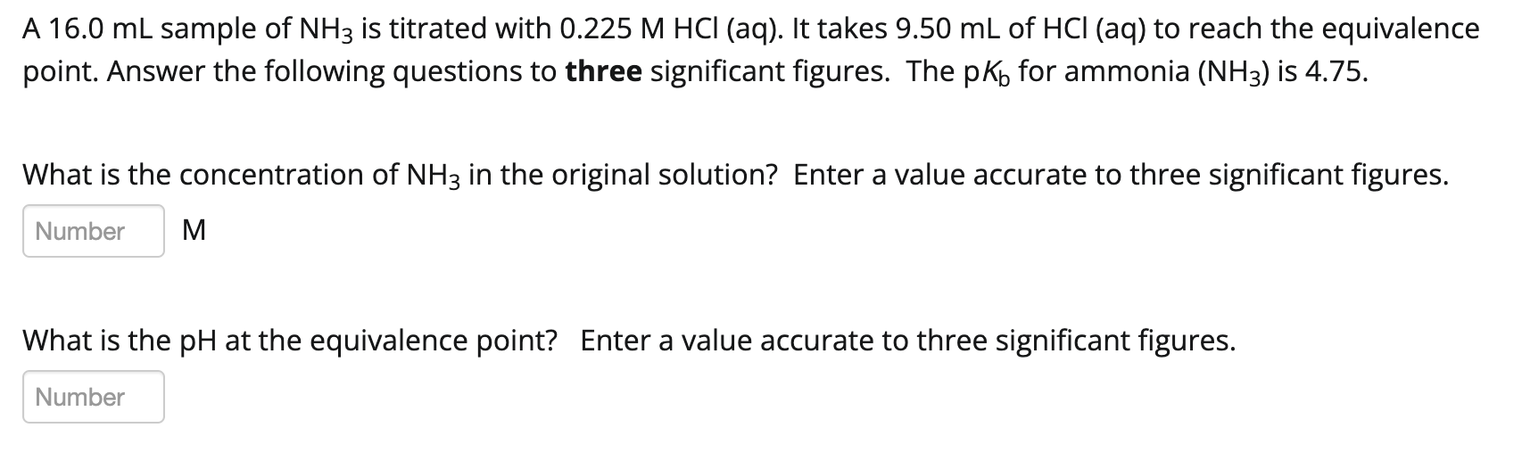 Solved A 16.0 mL sample of NH3 is titrated with | Chegg.com
