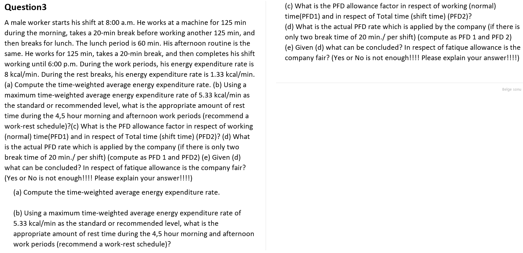Solved Question3 (c) What is the PFD allowance factor in | Chegg.com