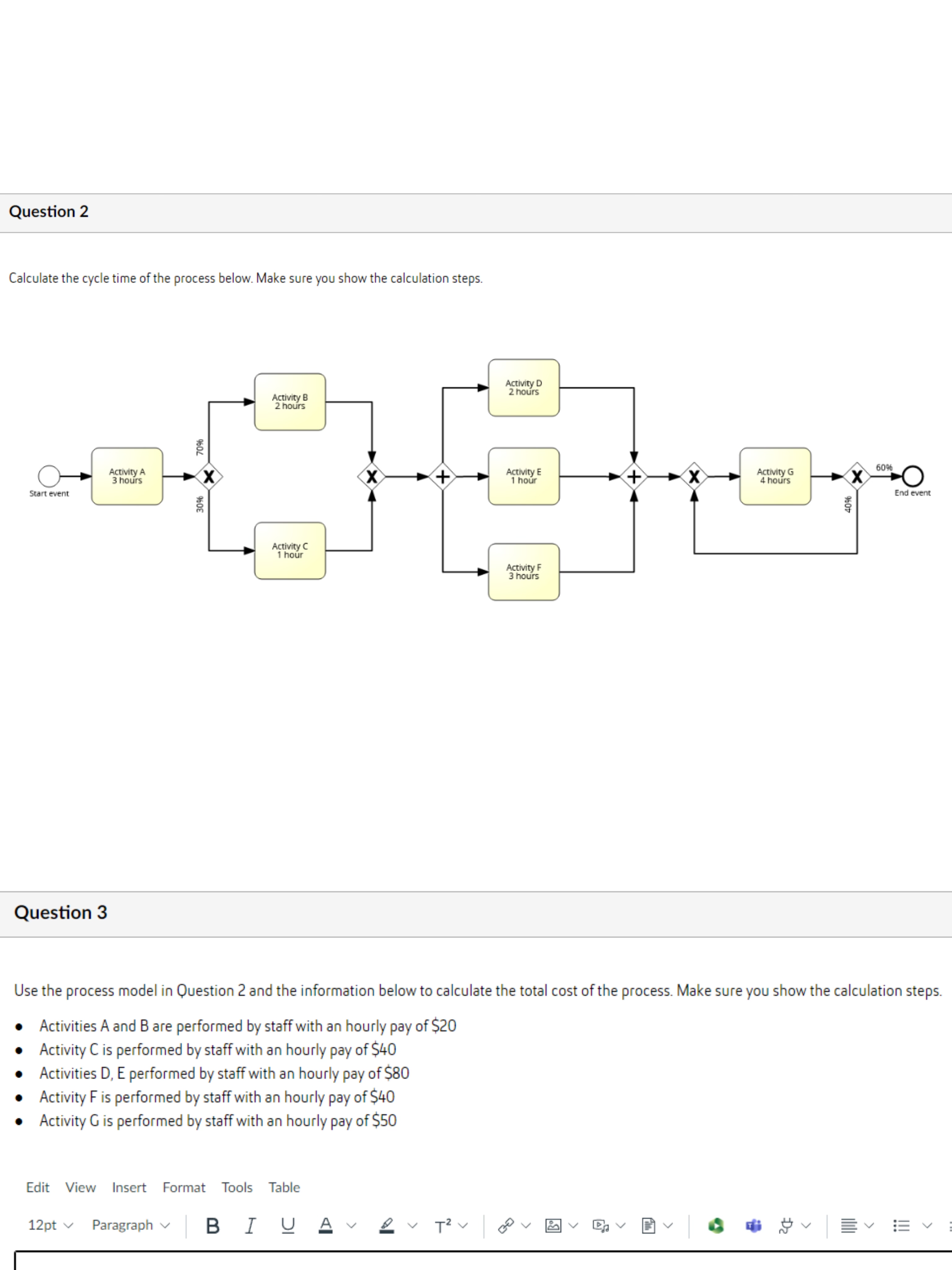Solved Calculate the cycle time of the process below. Make | Chegg.com