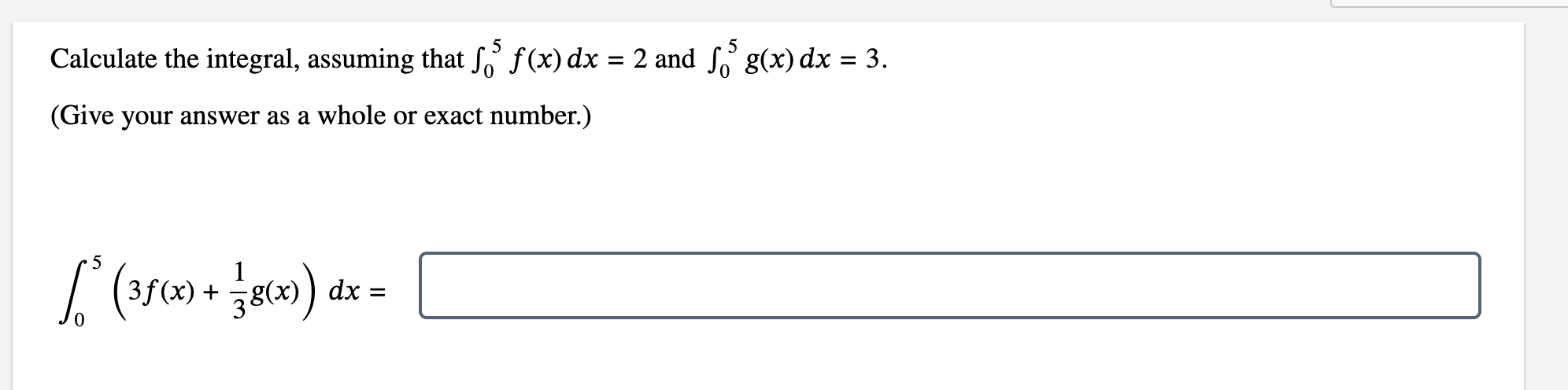 Solved Calculate the integral, assuming that ∫05f(x)dx=2 and | Chegg.com