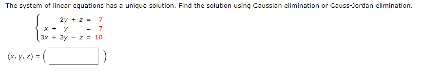 Solved The system of linear equations has a unique solution. | Chegg.com