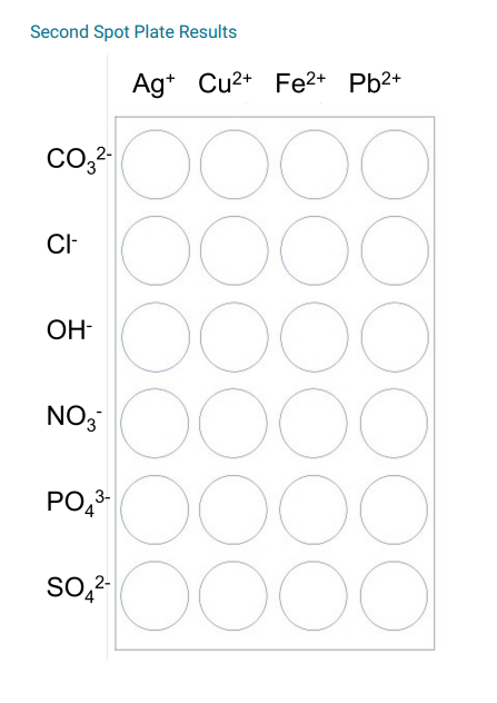 Solved First Spot Plate Results Second Spot Plate Results | Chegg.com