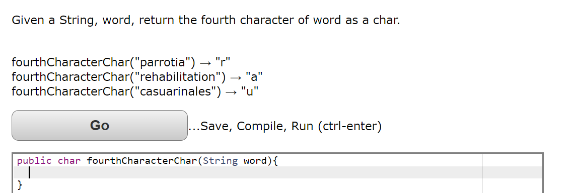  Solved Given A String Word Return The Fourth Character