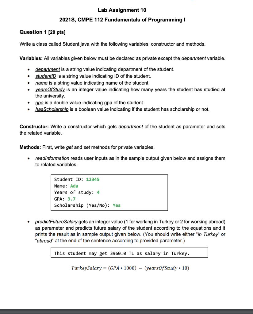 Solved Lab Assignment 10 2021S, CMPE 112 Fundamentals of | Chegg.com