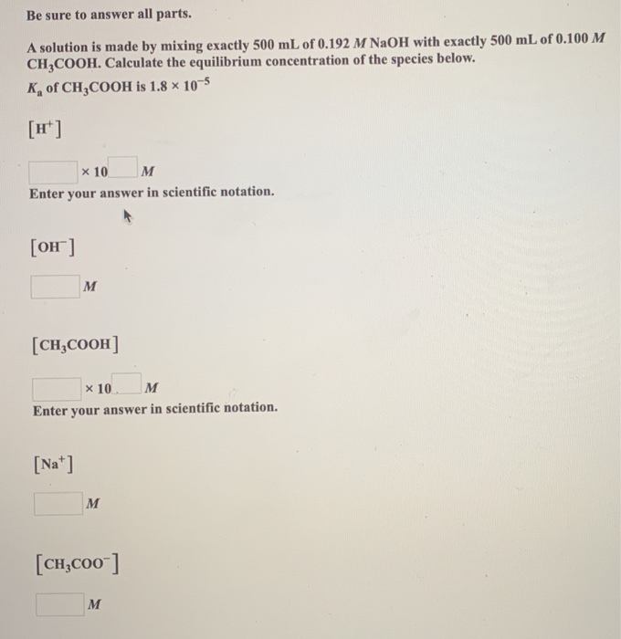 Solved Be sure to answer all parts. A solution is made by | Chegg.com