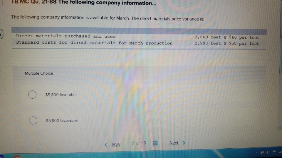 Solved TB MC Qu. 21-88 The following company information... | Chegg.com