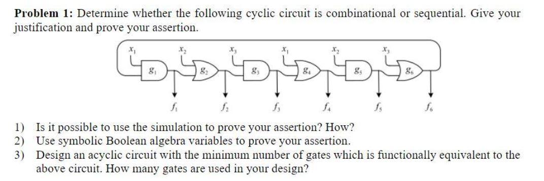 Solved Problem 1: Determine whether the following cyclic | Chegg.com
