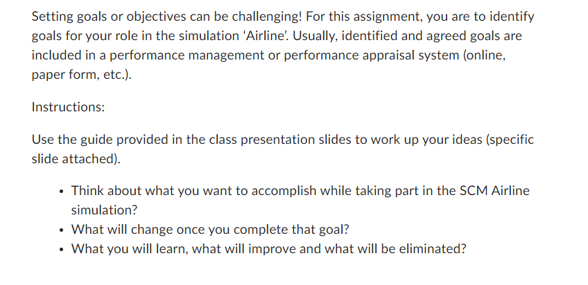 Solved Setting goals or objectives can be challenging! For | Chegg.com