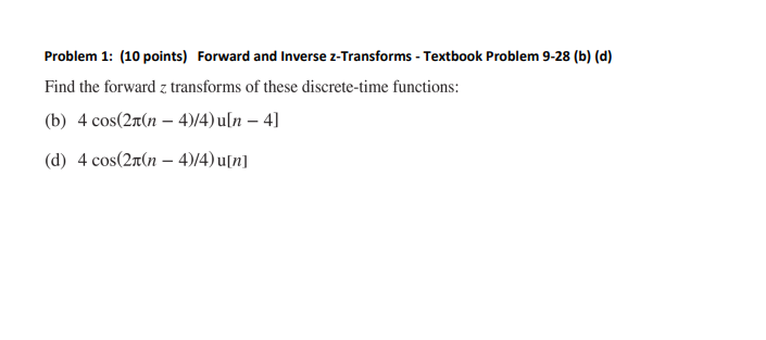 Solved Problem 1: (10 points) Forward and Inverse | Chegg.com