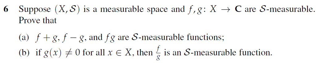 Solved Suppose X S Is A Measurable Space And F G X→c Are